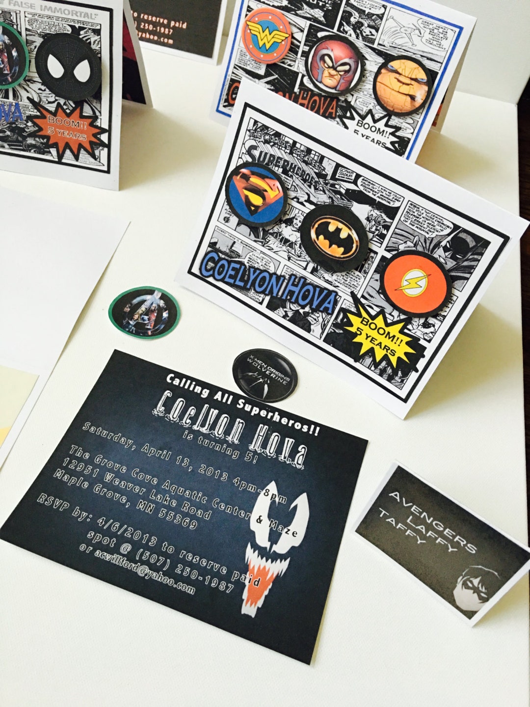 Avengers/dc Comic Birthday Invites - Etsy