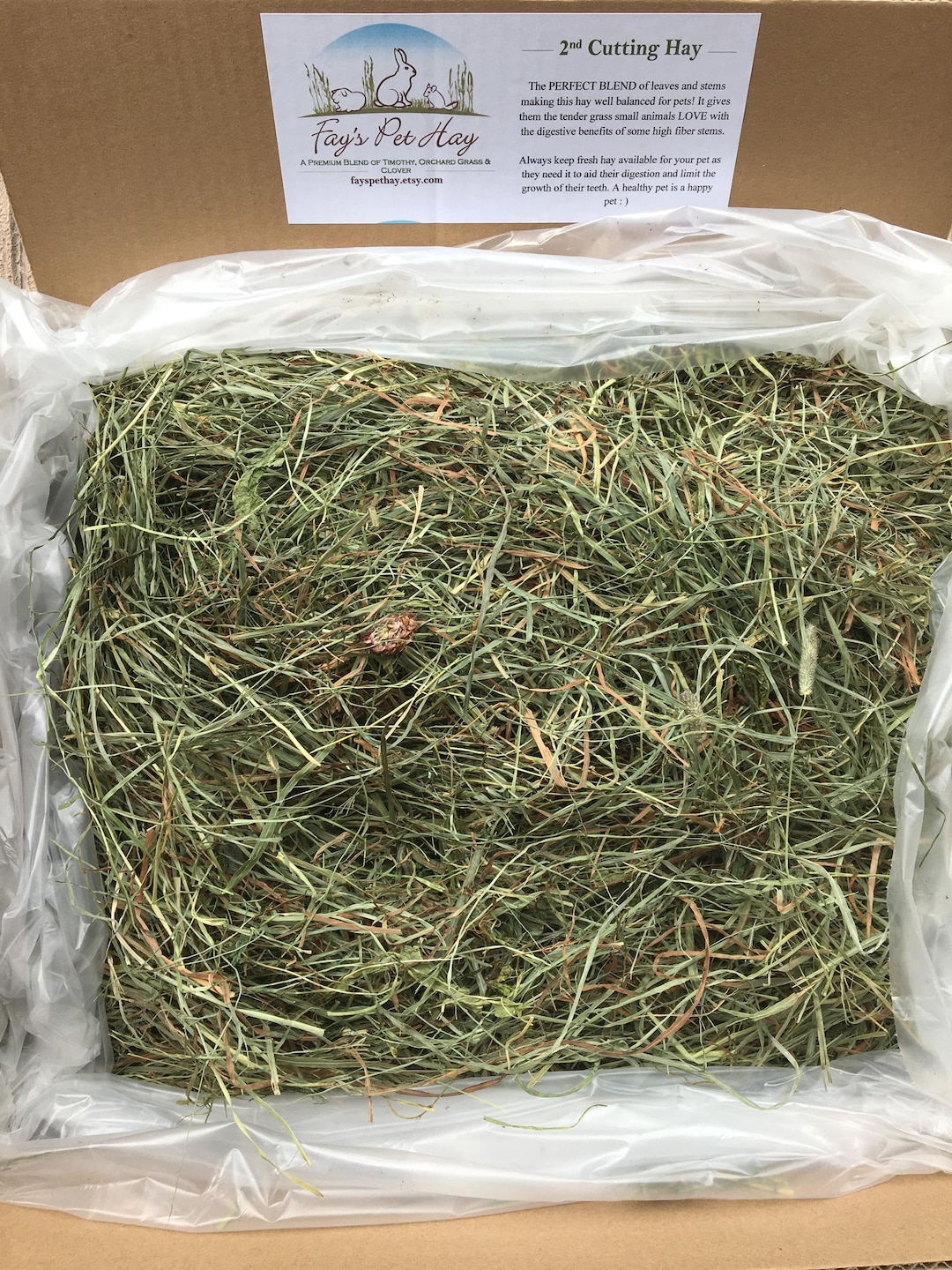 10 Lbs - 2nd Cutting Premium Hay! Fay's Pet Hay Timothy/orchard Mixed ...
