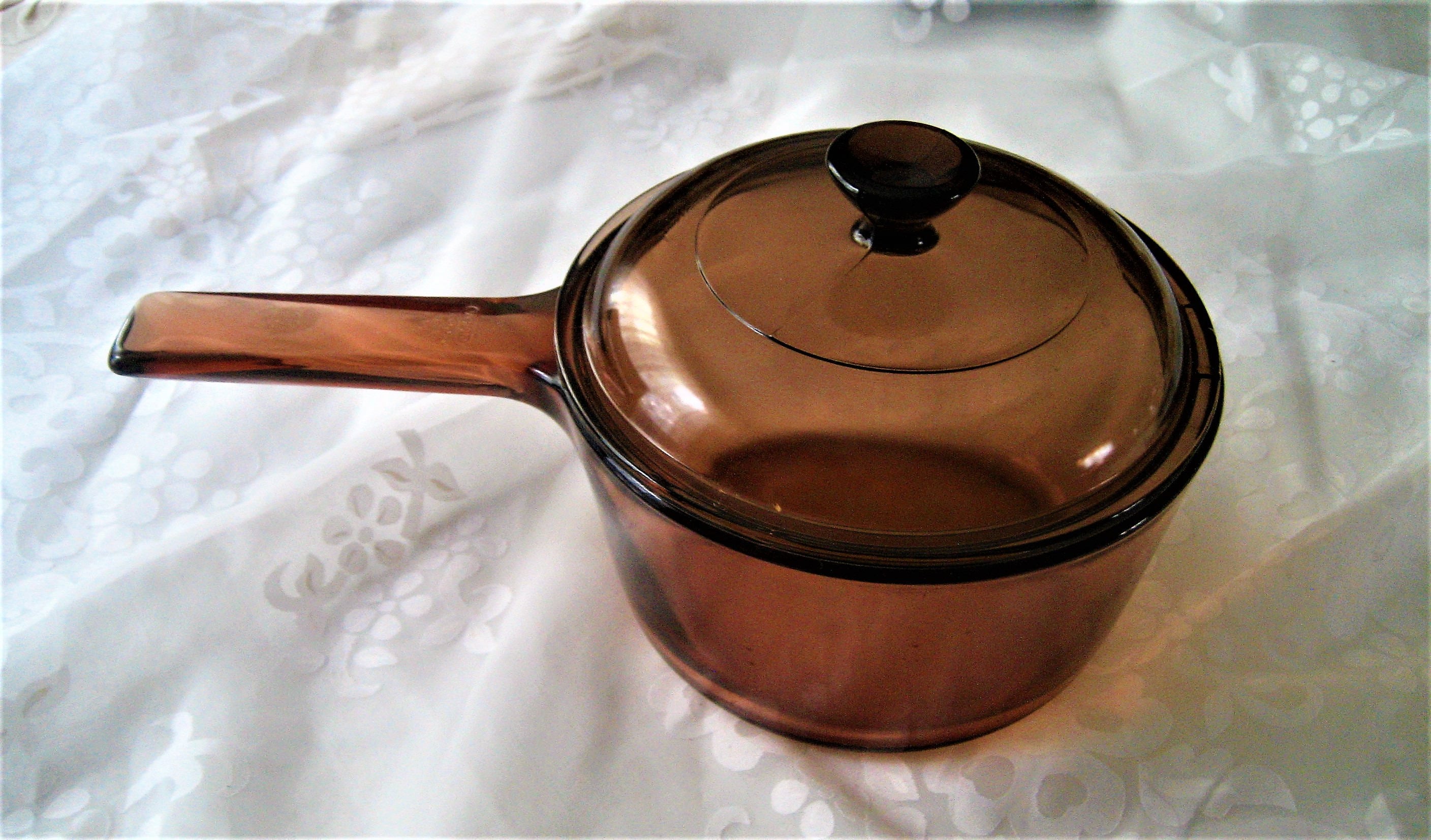 Corning Visions Amber Glass Cookware 1 Liter Sauce Pan & Lid | Etsy