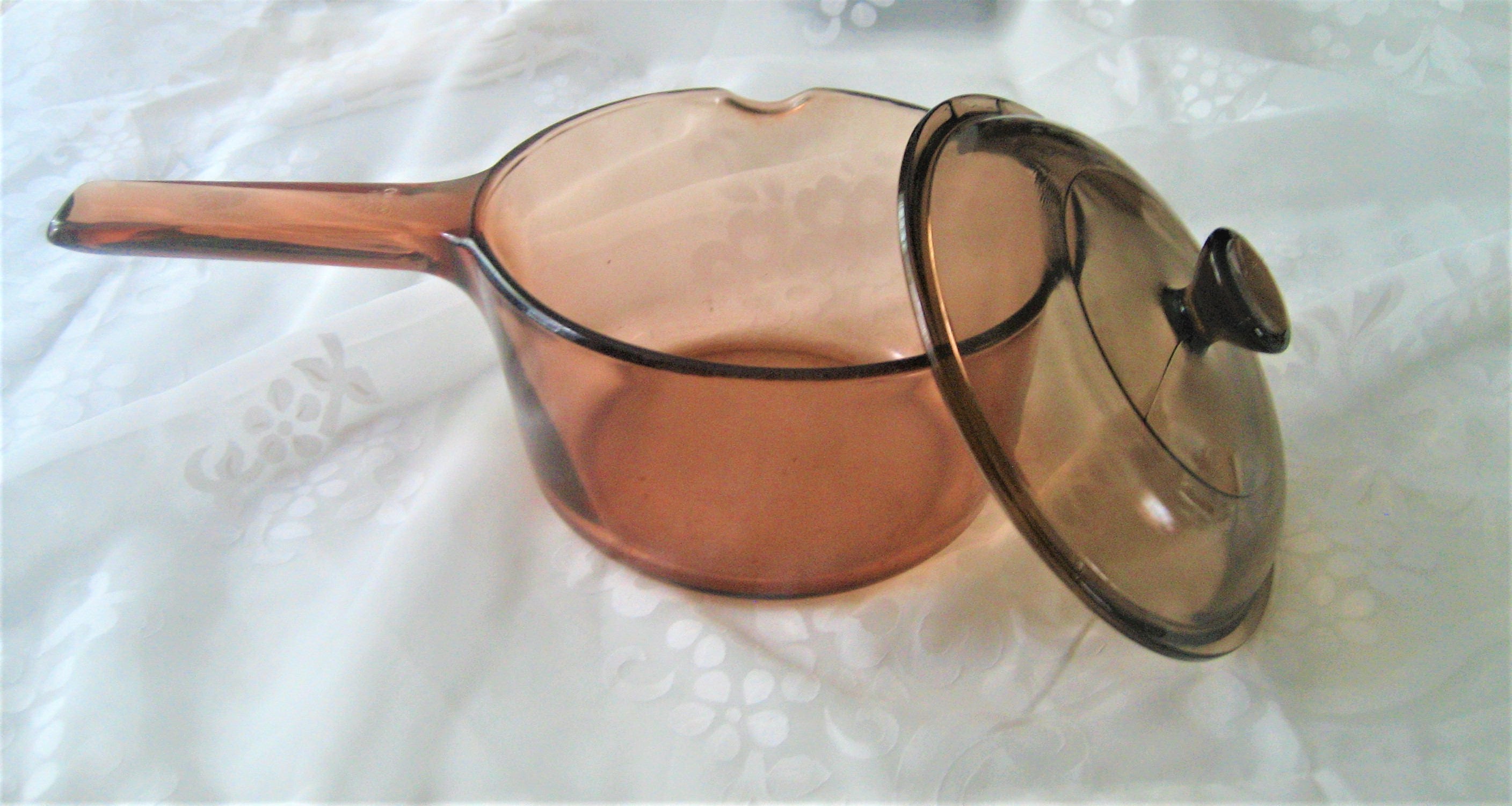 Corning Visions Amber Glass Cookware 1 Liter Sauce Pan & Lid | Etsy