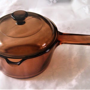 Corning Visions Amber Glass Cookware 1 Liter Sauce Pan & Lid | Etsy