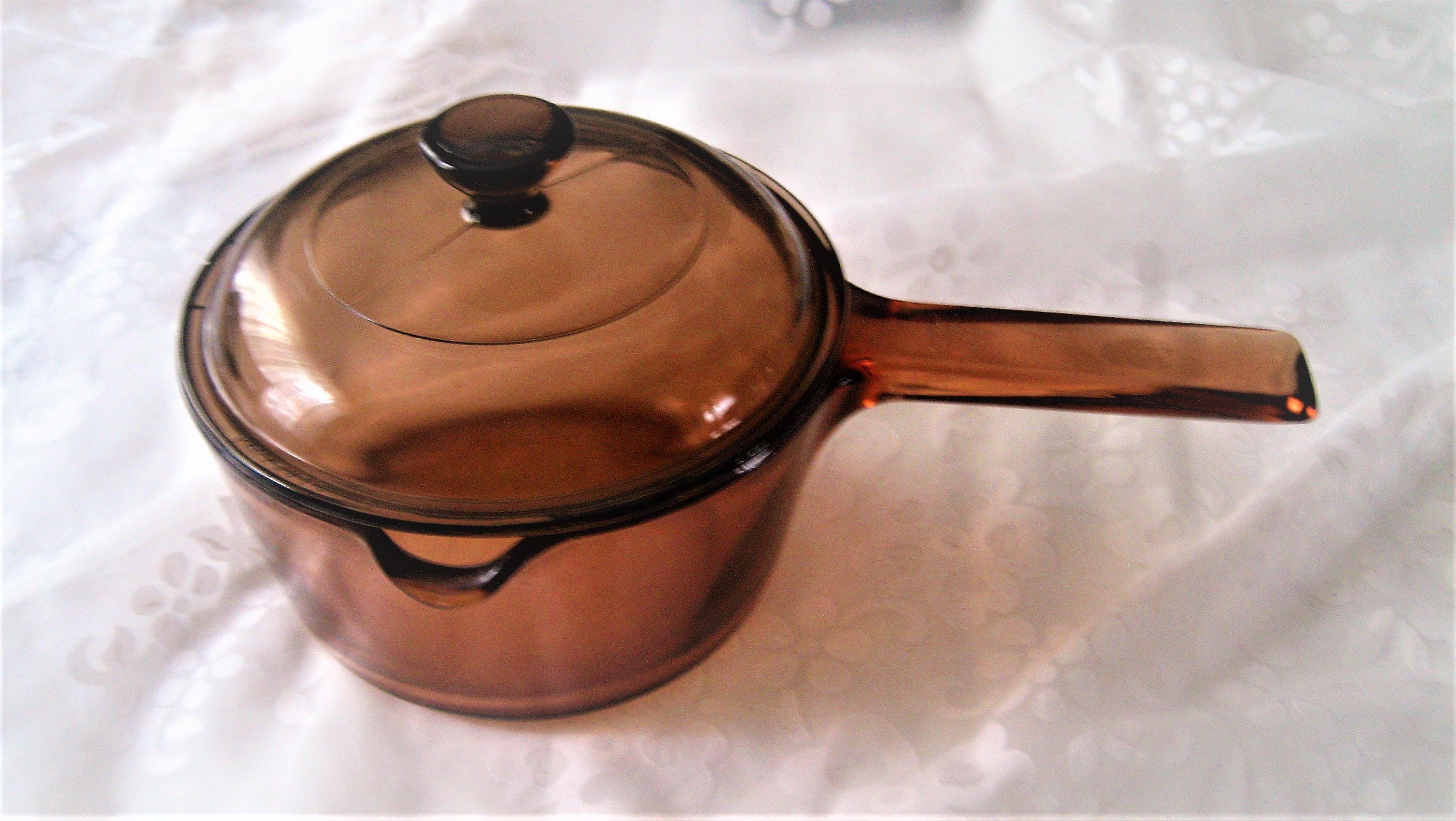 Corning Visions Amber Glass Cookware 1 Liter Sauce Pan & Lid | Etsy