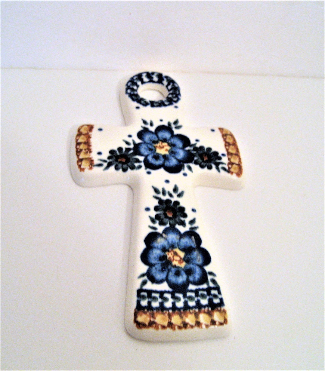 Boleslawiec Polish Pottery Cross, Unikat Signed Wall Art Handcrafted ...