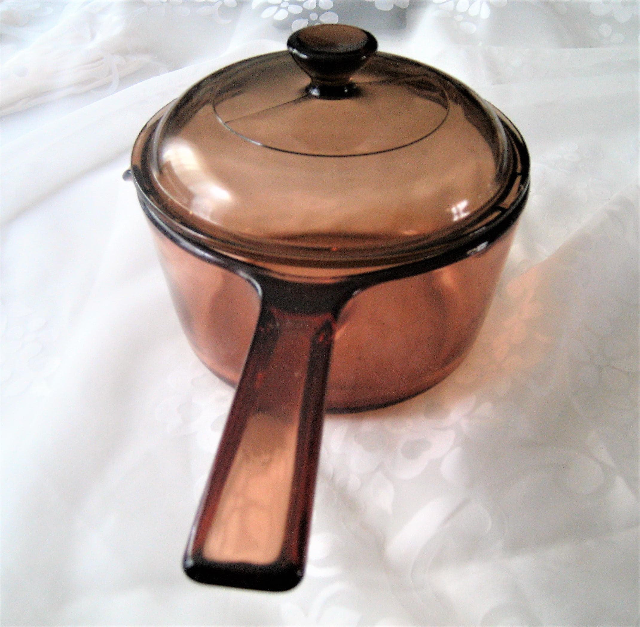 Corning Visions Amber Glass Cookware 1 Liter Sauce Pan & Lid | Etsy