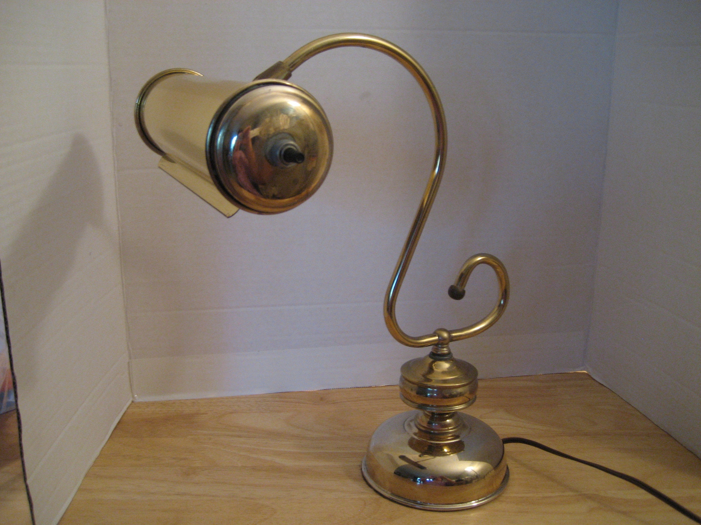 Vintage Brass Piano Lamp, Adustable Top Angle Shade, Writer's Desk Lamp ...