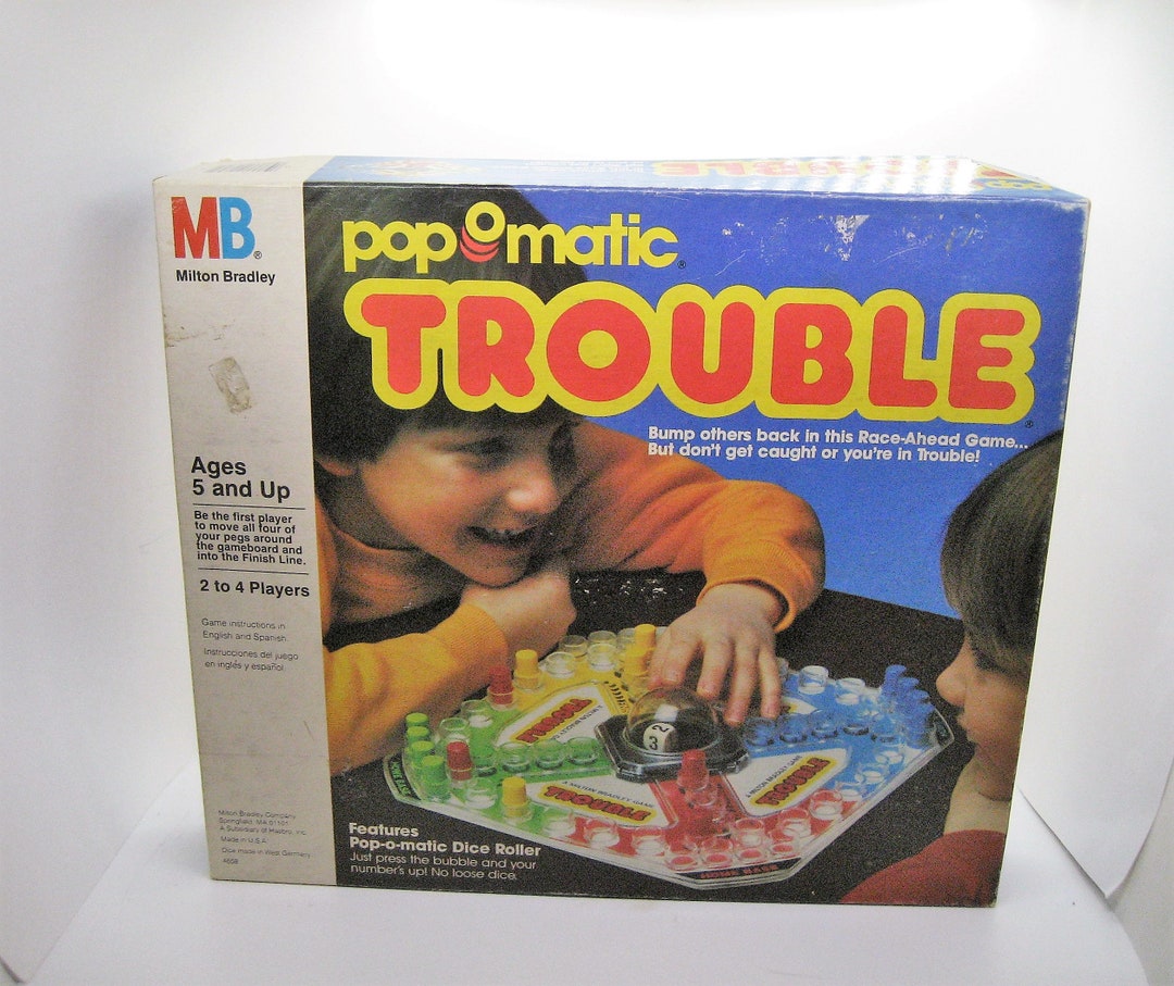 Trouble Board Game by Milton Bradley, Complete Set, 1986, Sturdy ...