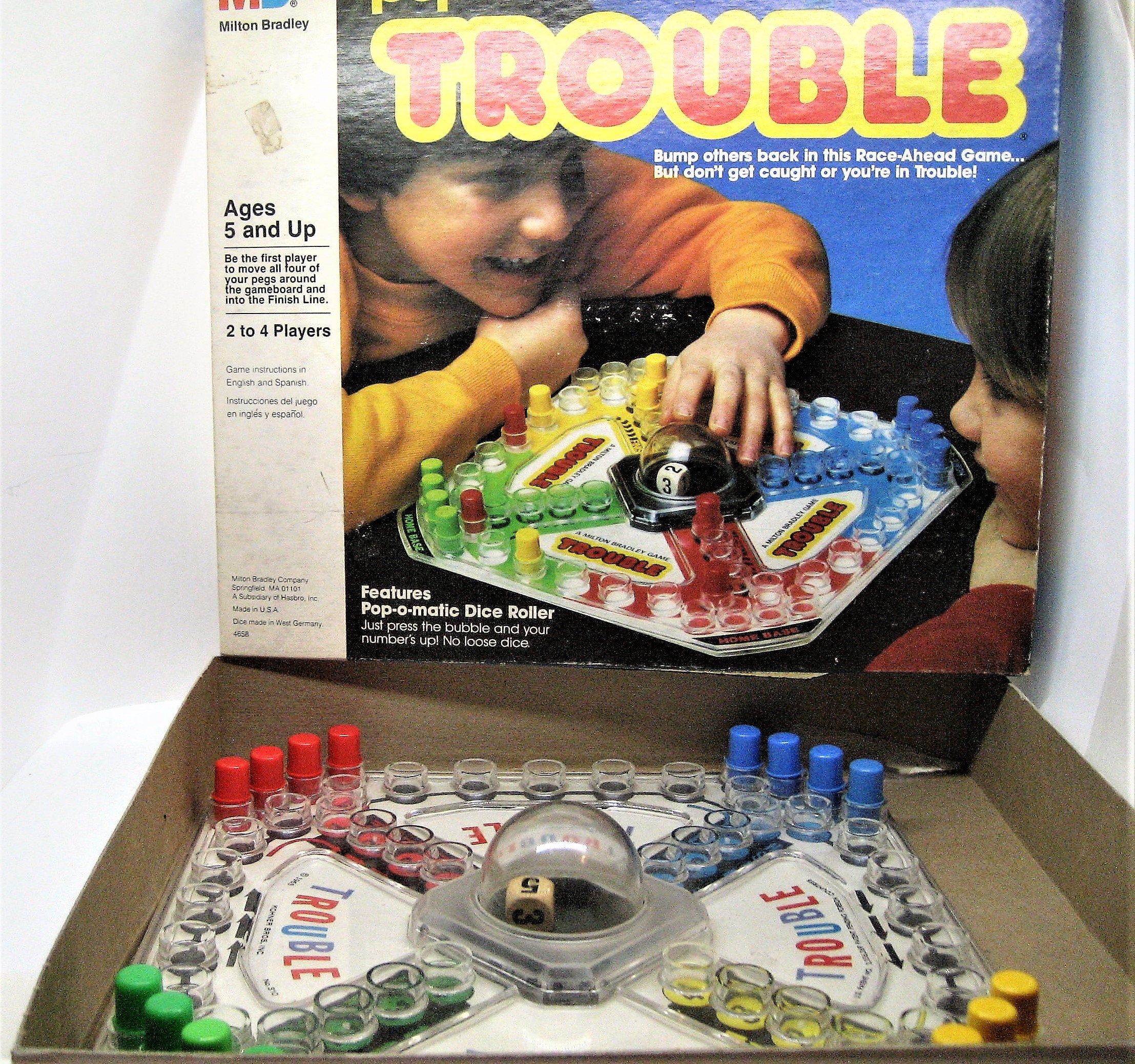 Trouble Board Game by Milton Bradley, Complete Set, 1986, Sturdy ...