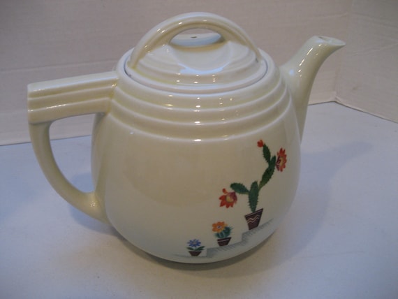 Large Pottery Teapot the Enterprise Aluminum Co Cacti Design - Etsy