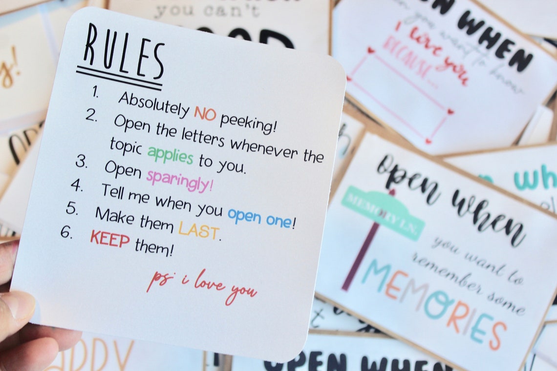 Digital Download Open When Letters Set of 20 Open When | Etsy Canada