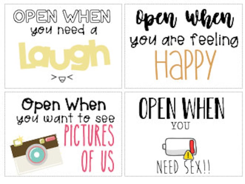 Digital Download Open When Letters, Set of 20 Open When Letters, Going ...