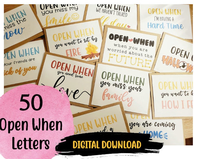 Open When Letters,open When Envelopes for Boyfriend, Going Away Present ...