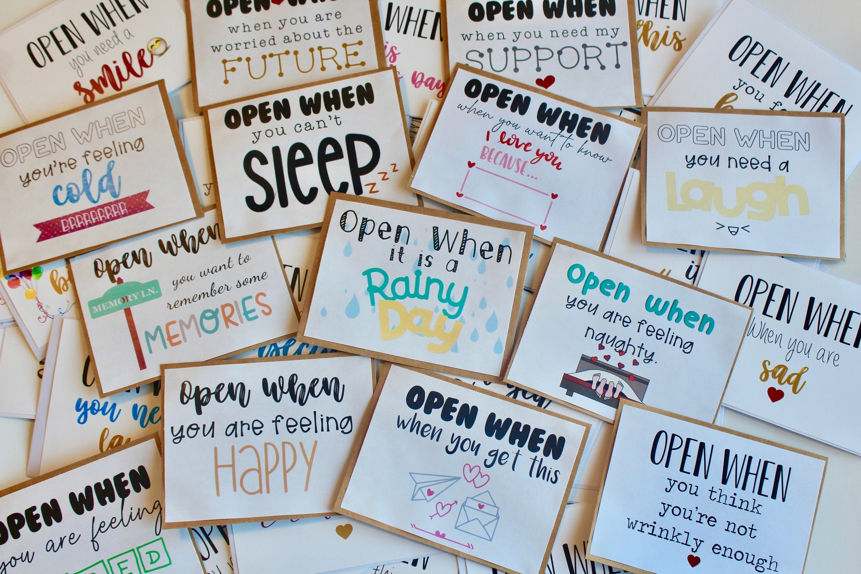 Digital Download Open When Letters Set of 20 Open When - Etsy Canada