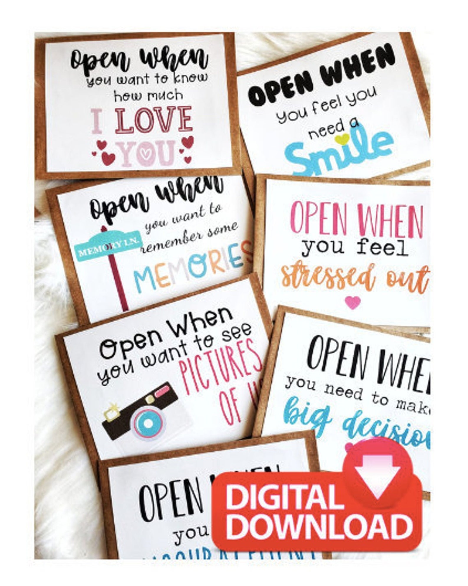 Digital Download Open When Letters Set of 20 Open When - Etsy Canada