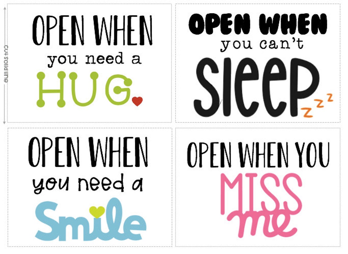 Digital Download Open When Letters Set of 20 Open When | Etsy Canada