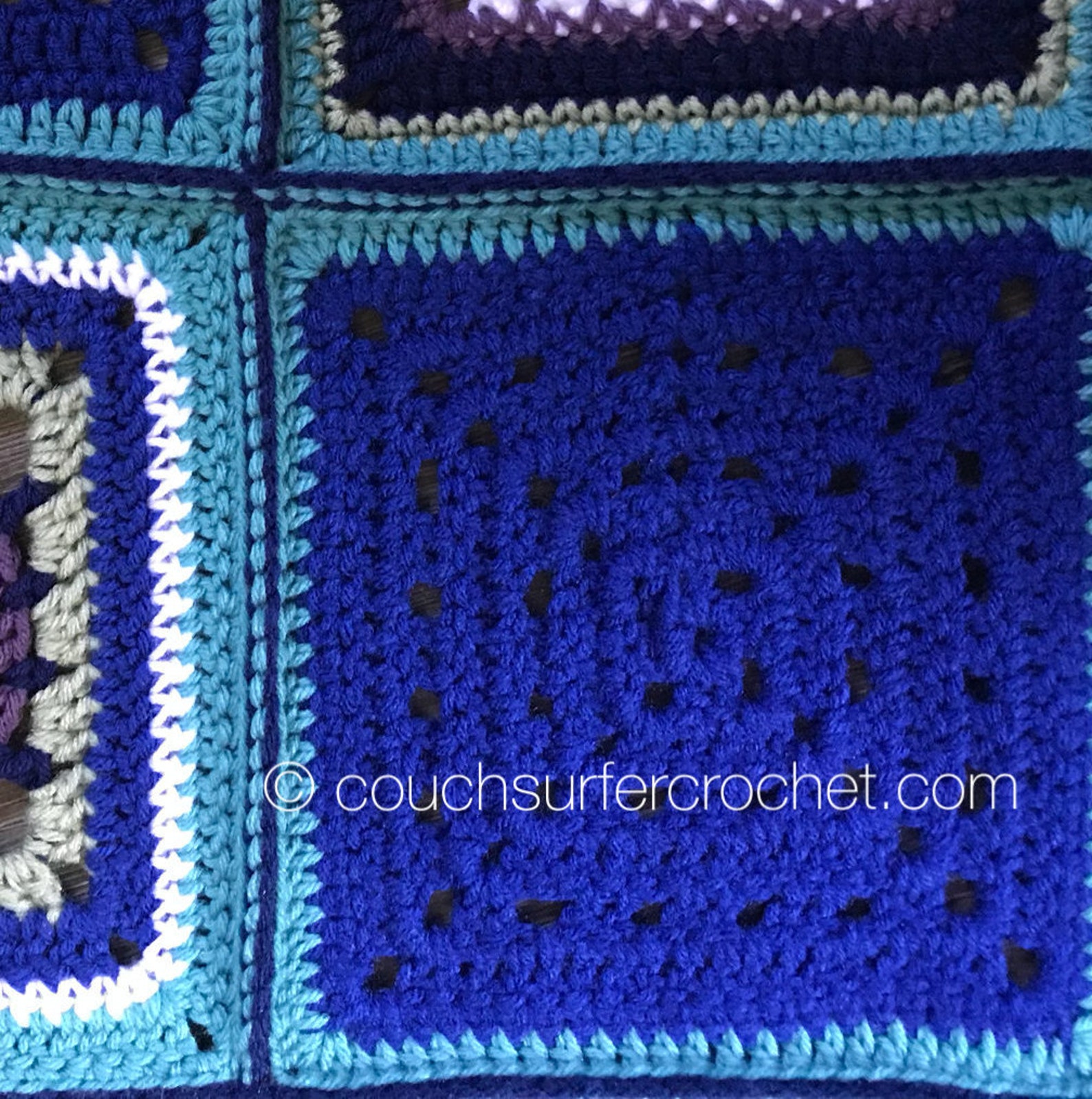 Crochet Pattern / Solid Spaces Crochet Square Pattern / Crochet Square ...