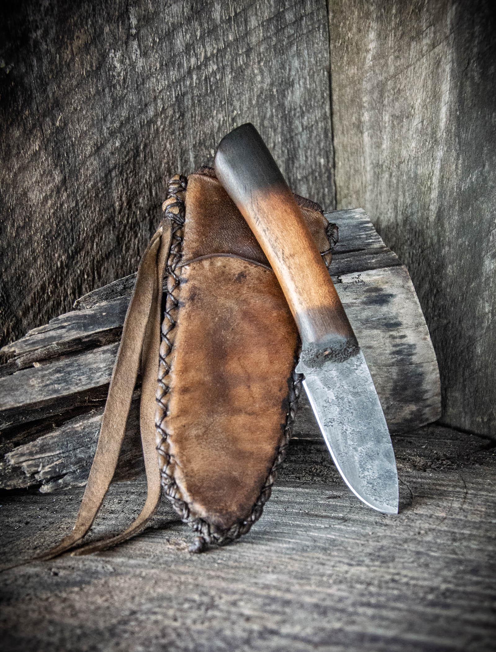Hand Forged Mountain Man Knife: Frontier Style Sheath, Bushcraft Style ...