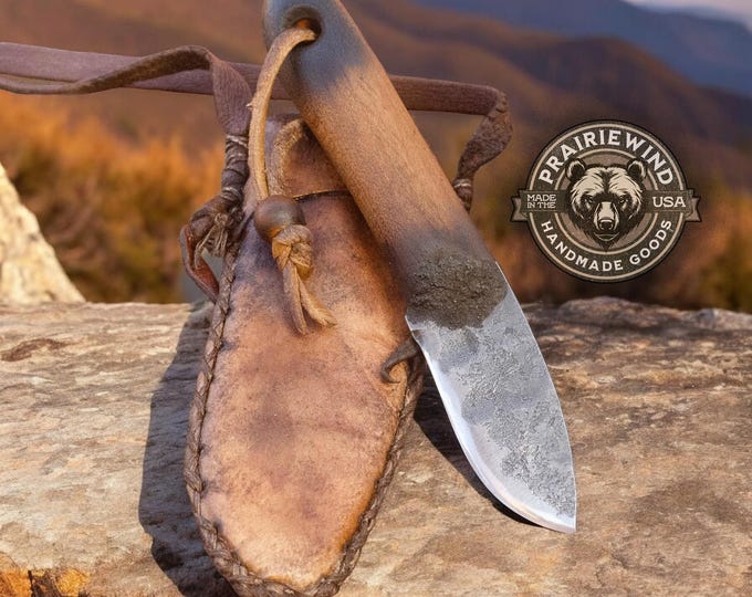 Mountain Man Neck Knife | Primitive Knife Sheath, Cowboy Knife, Native ...