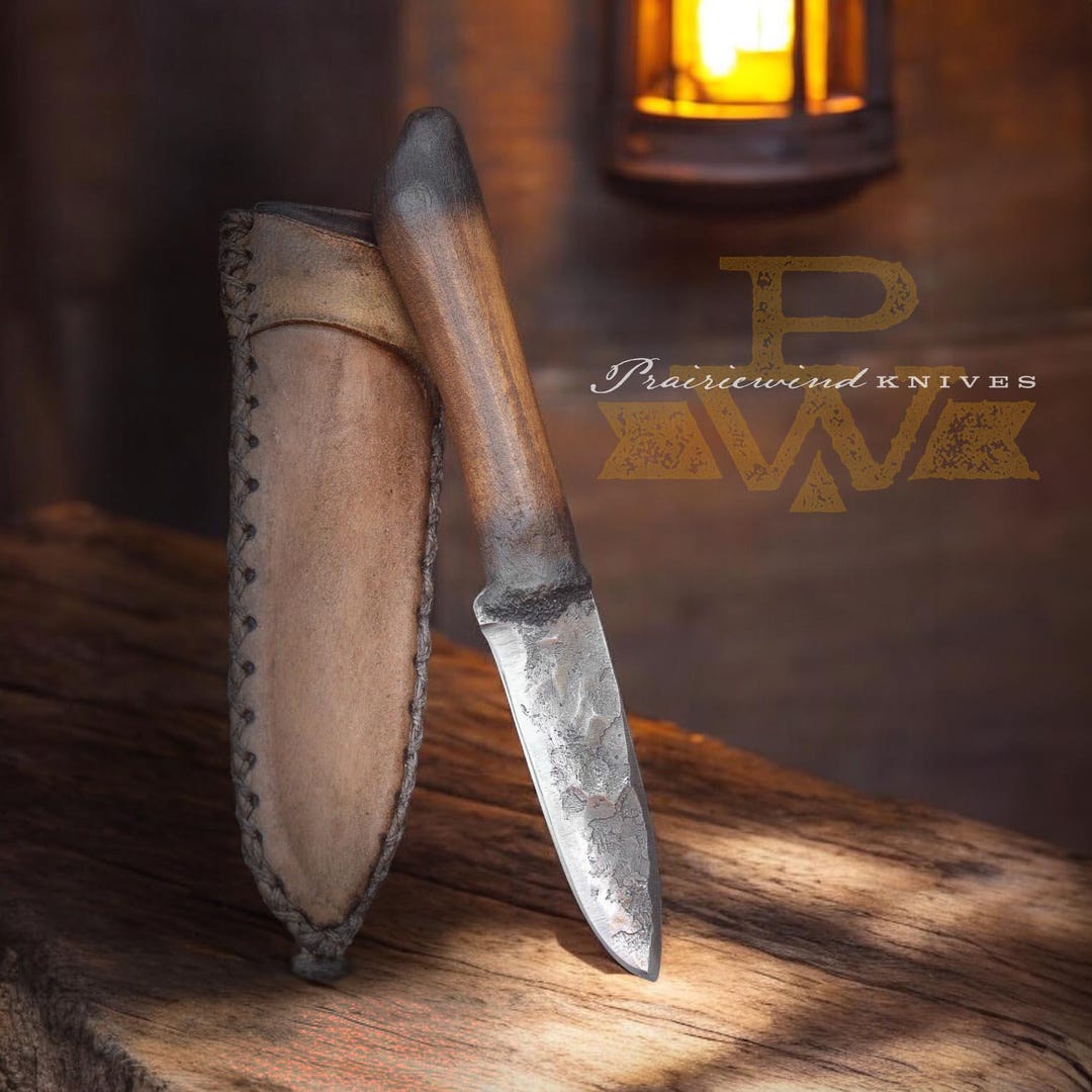 Primitive Forged Bushcraft Knife, Handmade Mountain Man Knife, Cowboy ...