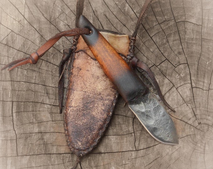 Mountain Man Knife, Neck Knife, Frontier Knife, Primitive Knife, Tooled ...