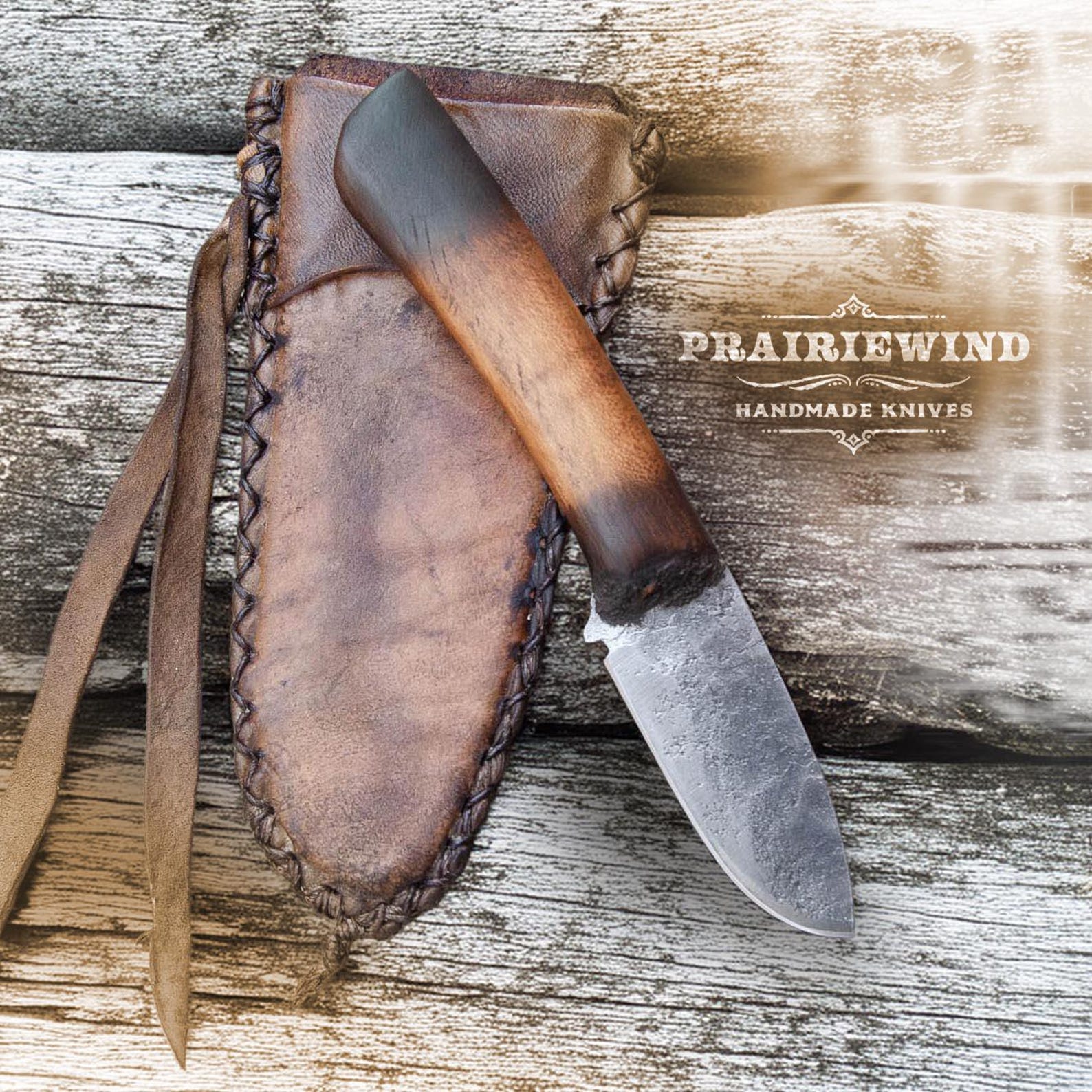 Hand Forged Mountain Man Knife: Frontier Style Sheath, Bushcraft Style ...
