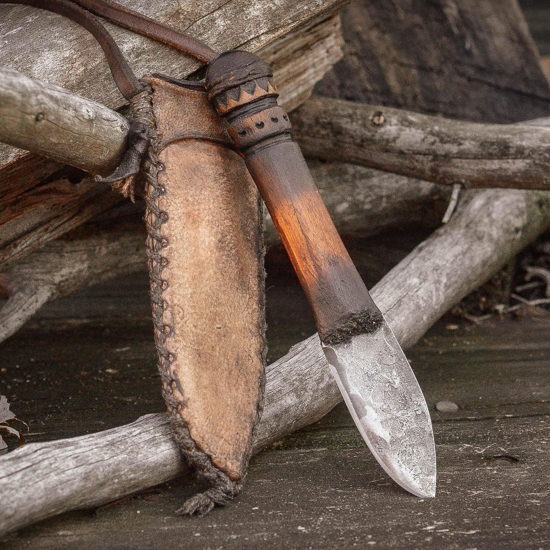 Handmade Bushcraft Neck Knife Mountain Man Style, Cowboy, Native ...