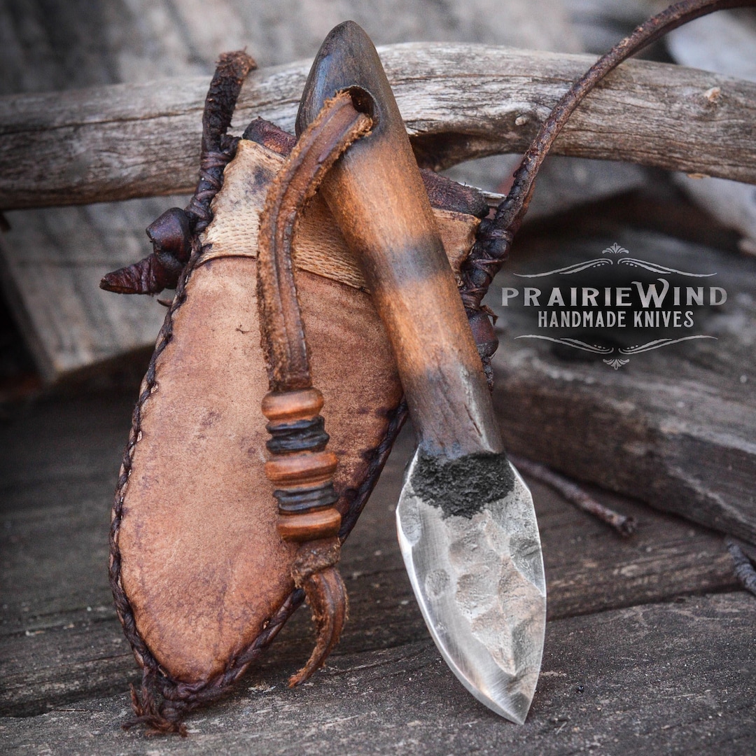 Mountain Man Neck Knife Primitive Frontier Sheath, Cowboy Knife, Native ...
