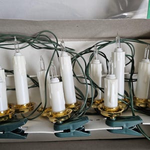 Vintage Christmas Lights, Indoor Triple Candle Set, Clear Tree Lights ...