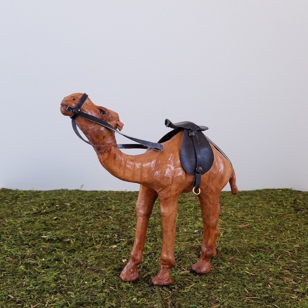 Camel, Vintage Moroccan Leather Wrapped 7" Camel, Nativity Figure ...