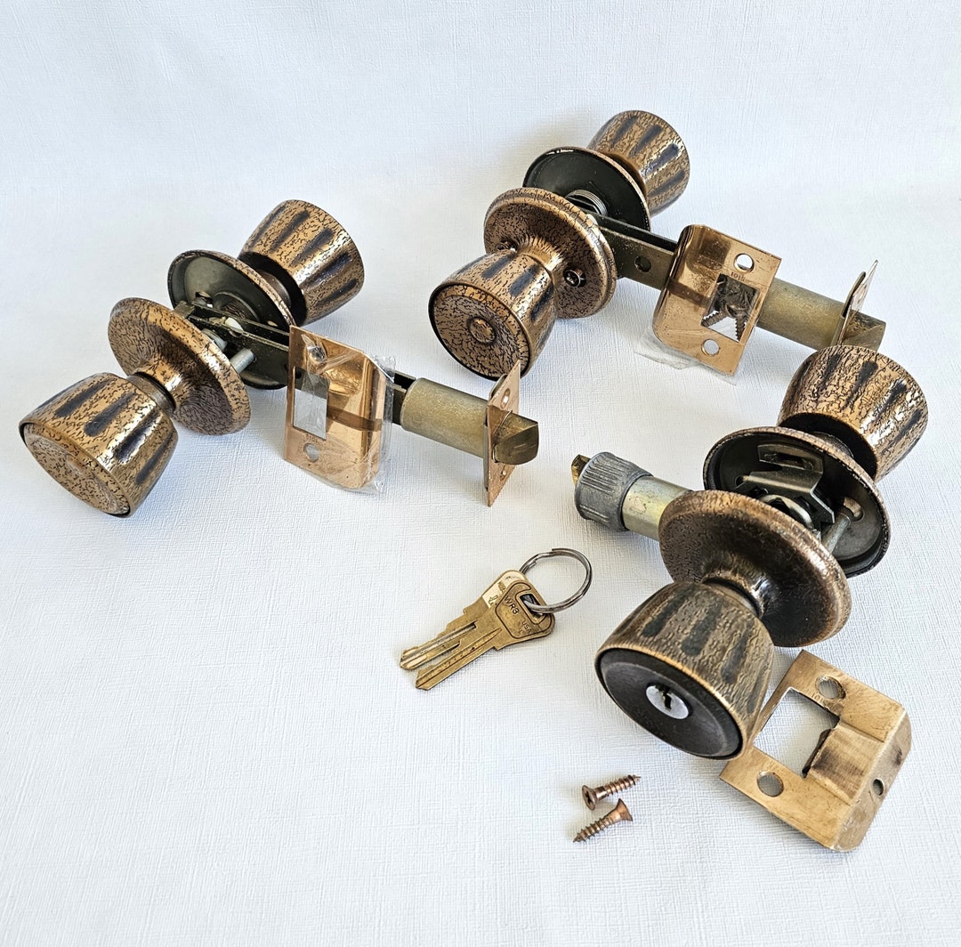 Vintage Weiser Tulip Passage Door Knob Set, Copper Crackle Finish - Etsy