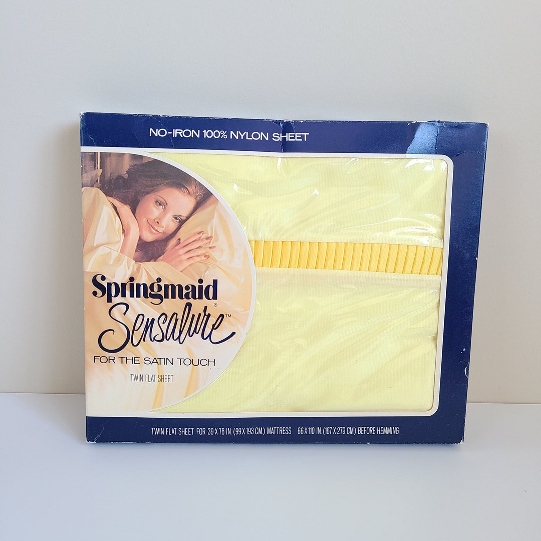 Bedding, Vintage Springmaid Sensalure Twin Flat Sheet, Satin Touch ...