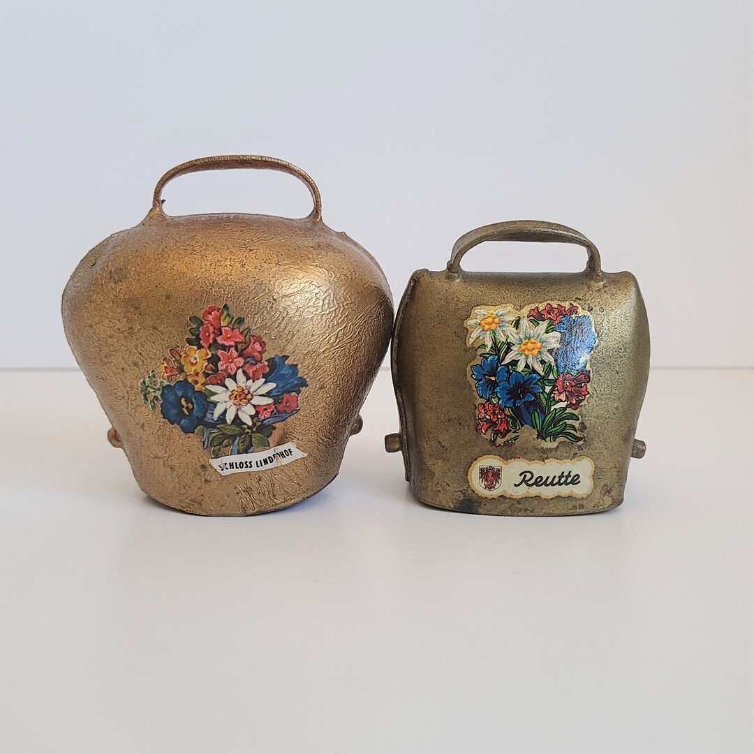 Vintage Pair of Souvenir Bells, Brass and Copper With Clappers - Etsy