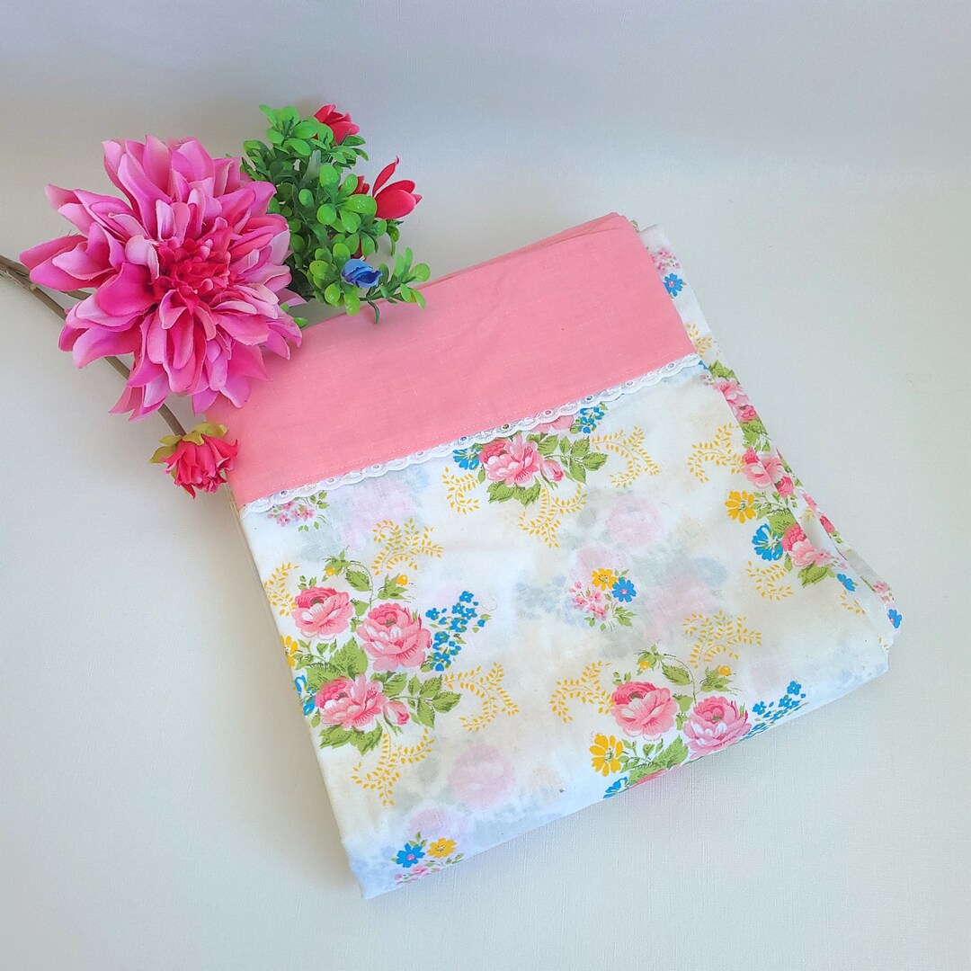 Vintage Sears Perma-prest QUEEN Flat Sheet, Vintage Bedding, Pink ...