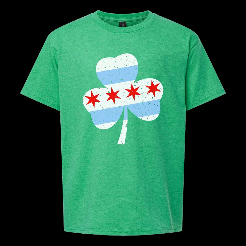 Chicago Flag Shamrock Short-sleeve T-shirt - St. Patrick's Day, Chi ...