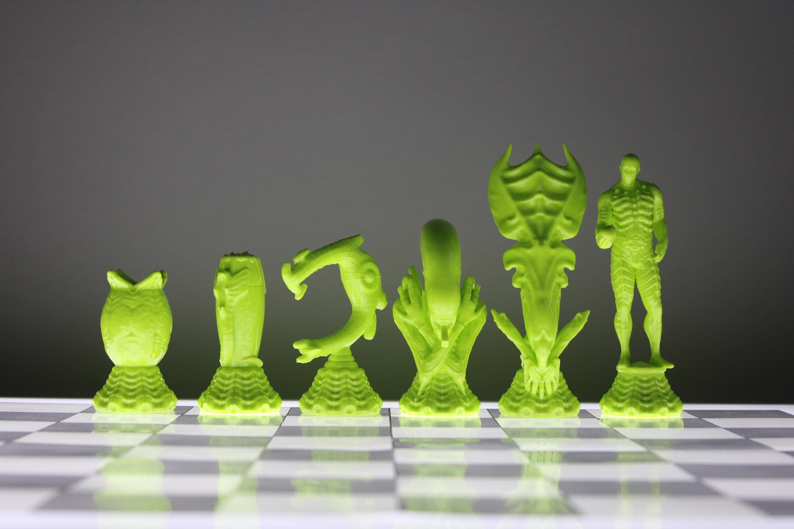 Alien Vs Human Chess Pieces - Etsy
