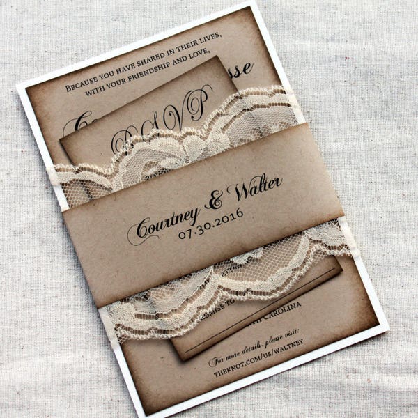 Lace Wedding Invites - Etsy