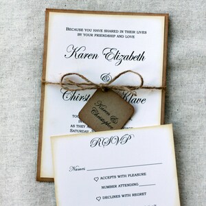 Simple Rustic Wedding Invitations, Vintage Wedding Invitation, Shabby ...
