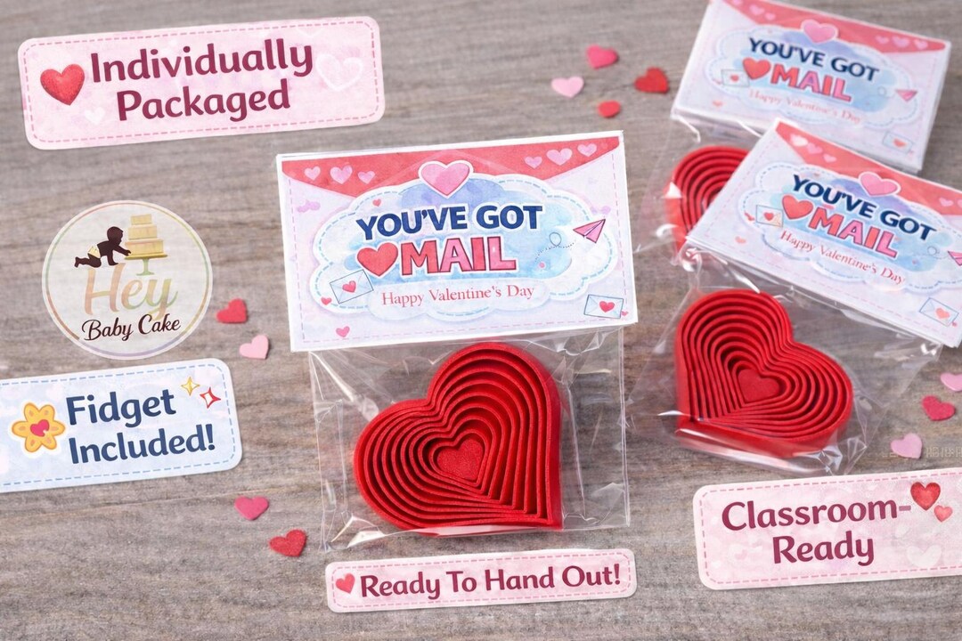 Heart Fidget Valentine for Kids | Candy-free Classroom Exchange - Etsy