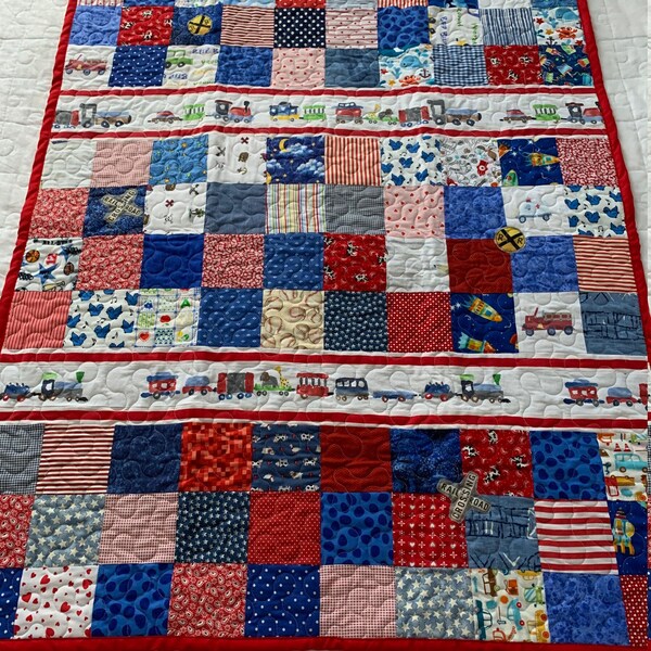 Train Baby Quilt - Etsy