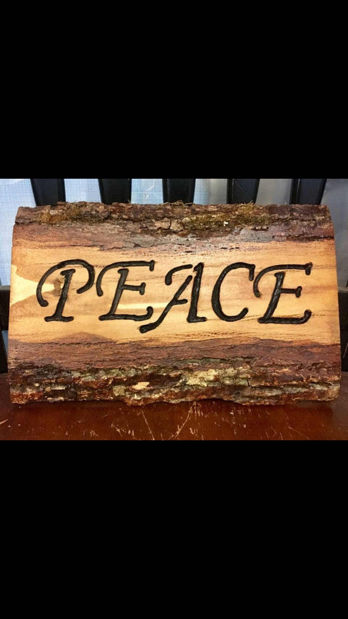 Hanging Hand Carved PEACE Sign - Etsy