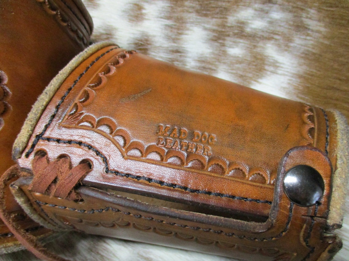 Classic Cowboy Leather Roping Cuffs With Antique Finish...read - Etsy