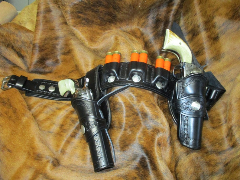 Men's SASS Competition Rig Gun Belt with Dual Holsters. | Etsy