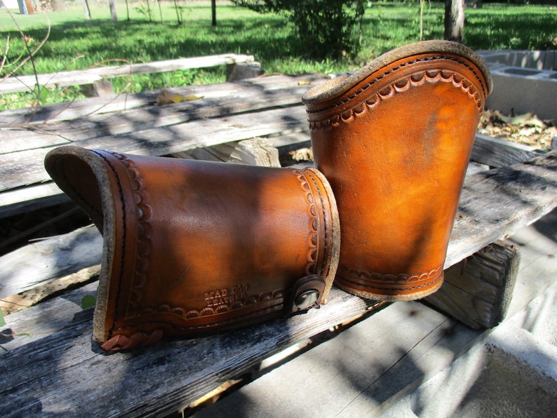 Classic Cowboy Leather Roping Cuffs With Antique Finish...read - Etsy