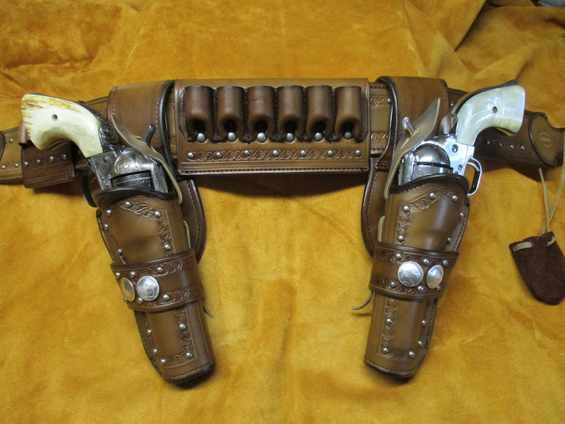 Men's SASS Competition Rig Gun Belt with Dual Holsters. | Etsy