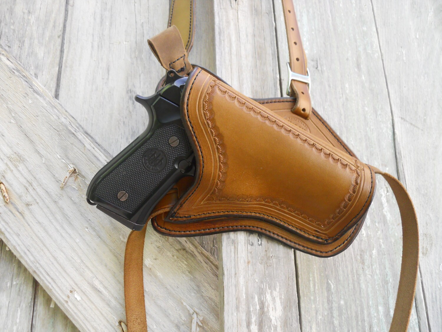 Leather Military tanker Style Shoulder Holster for | Etsy