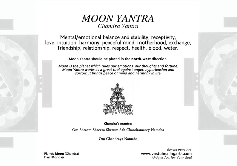 Moon chandra Yantra Planetary Yantras Vastu - Etsy