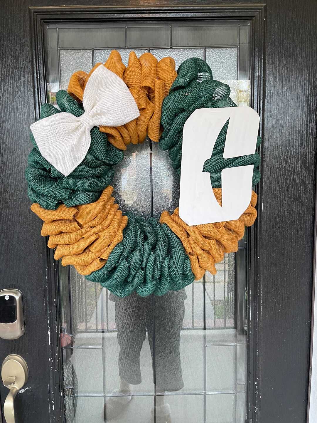 Burlap Wreath College Wreath, University Wreath, UNC Charlotte Wreath ...