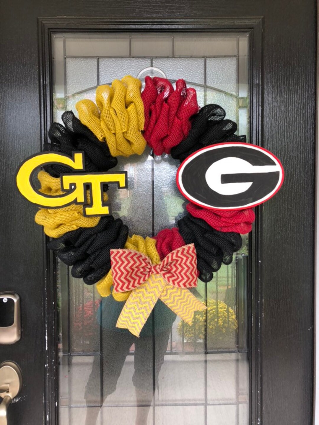 Burlap Wreath College House Divided College Wreath Duel - Etsy