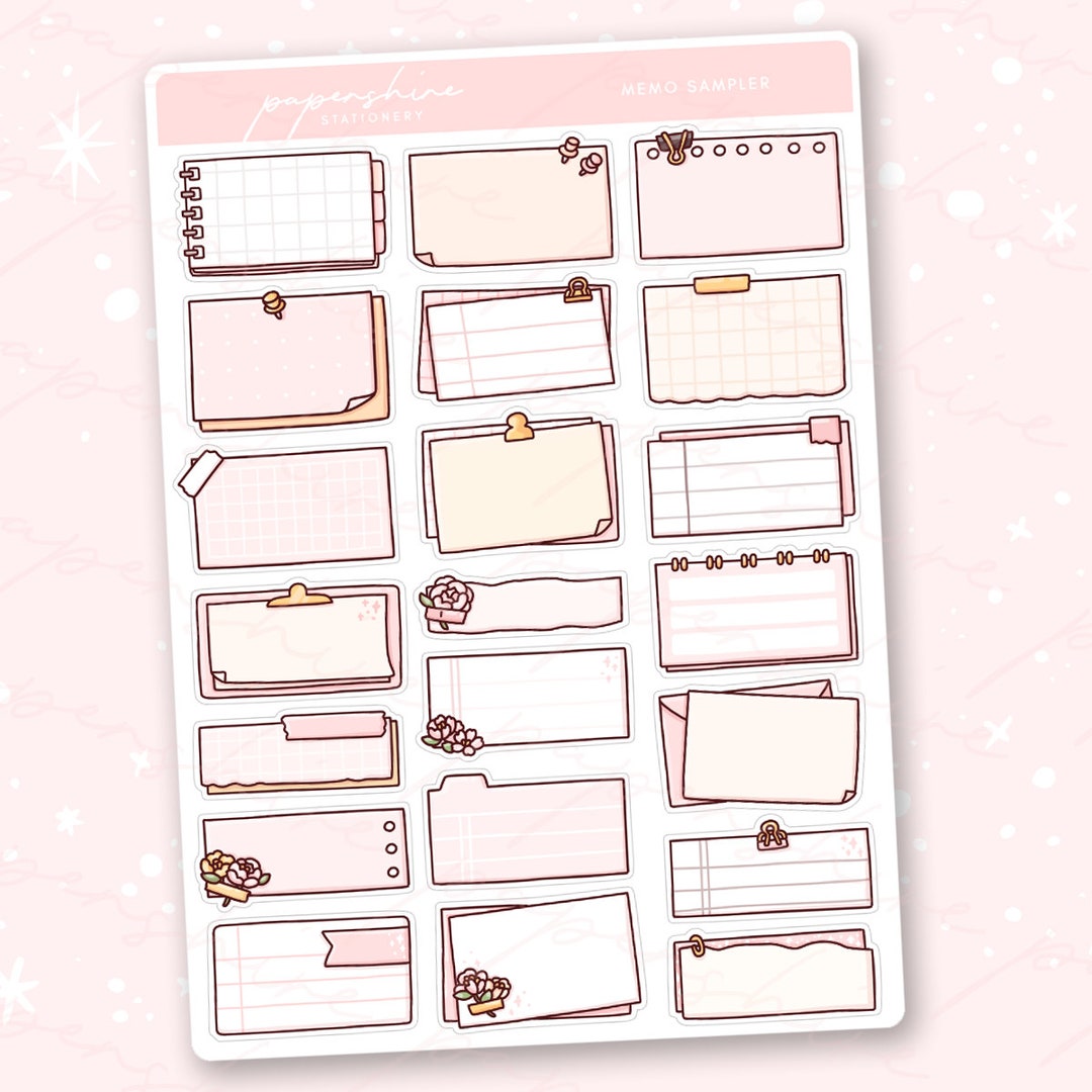 Memo Sampler Stickers Unique Cute Hand Drawn Journaling and Planner ...