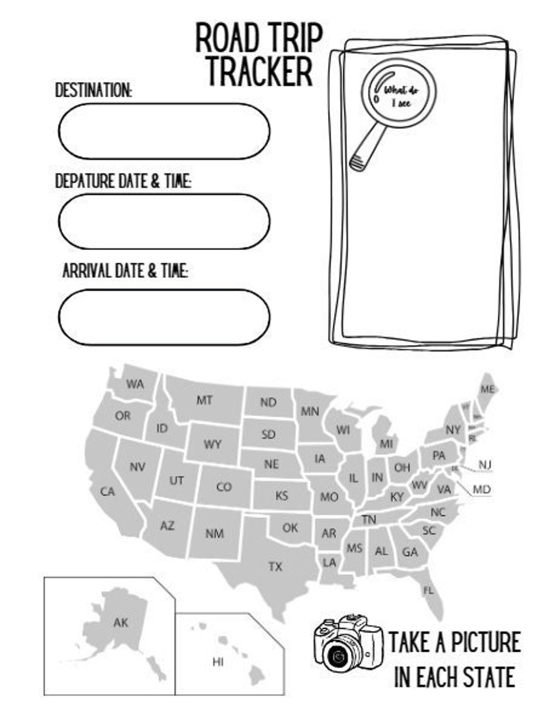 KIDS ROAD TRIP Tracker, Travel Packet, Digital Download, Fun Activities ...