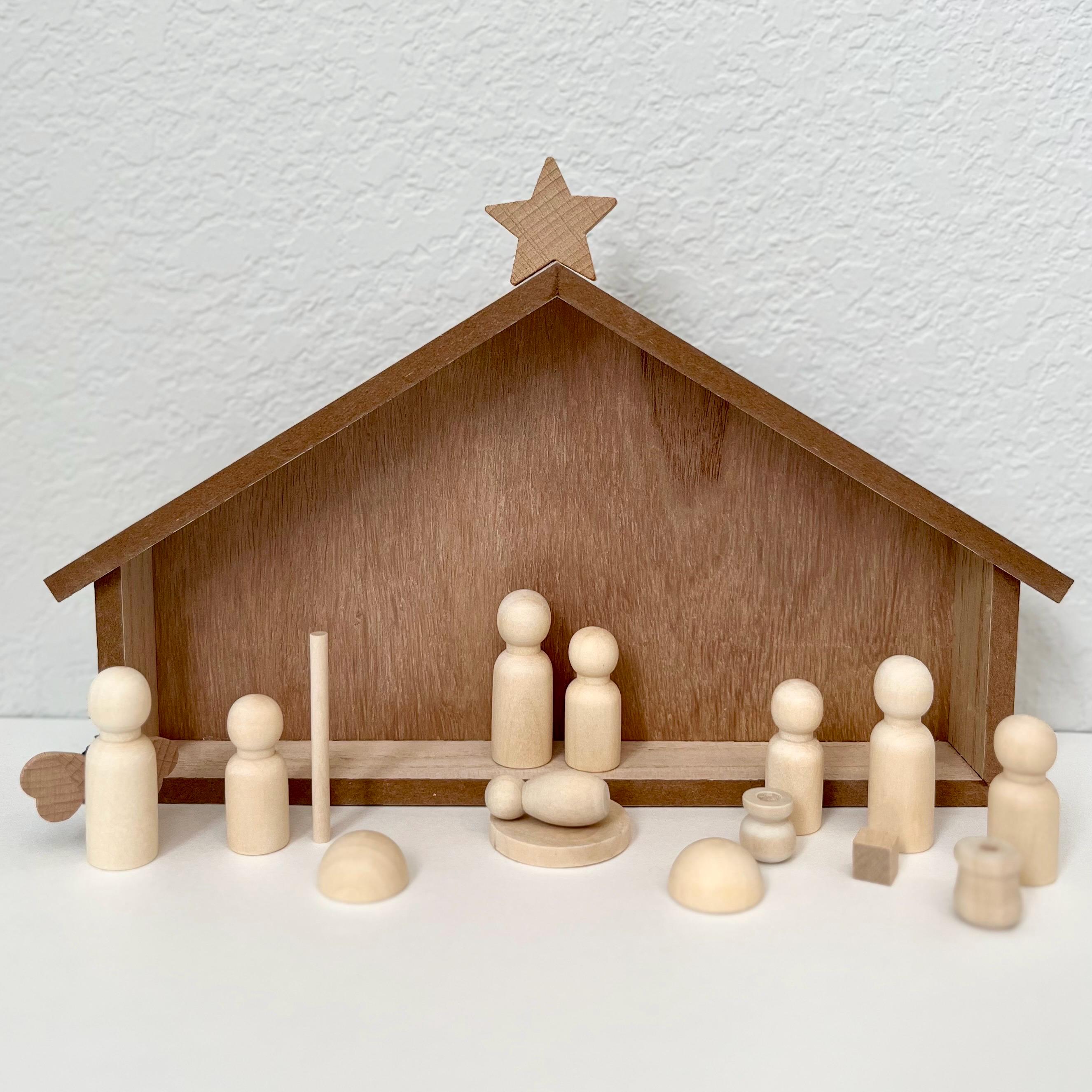 DIY Unfinished Wood Nativity Craft Kit - Etsy